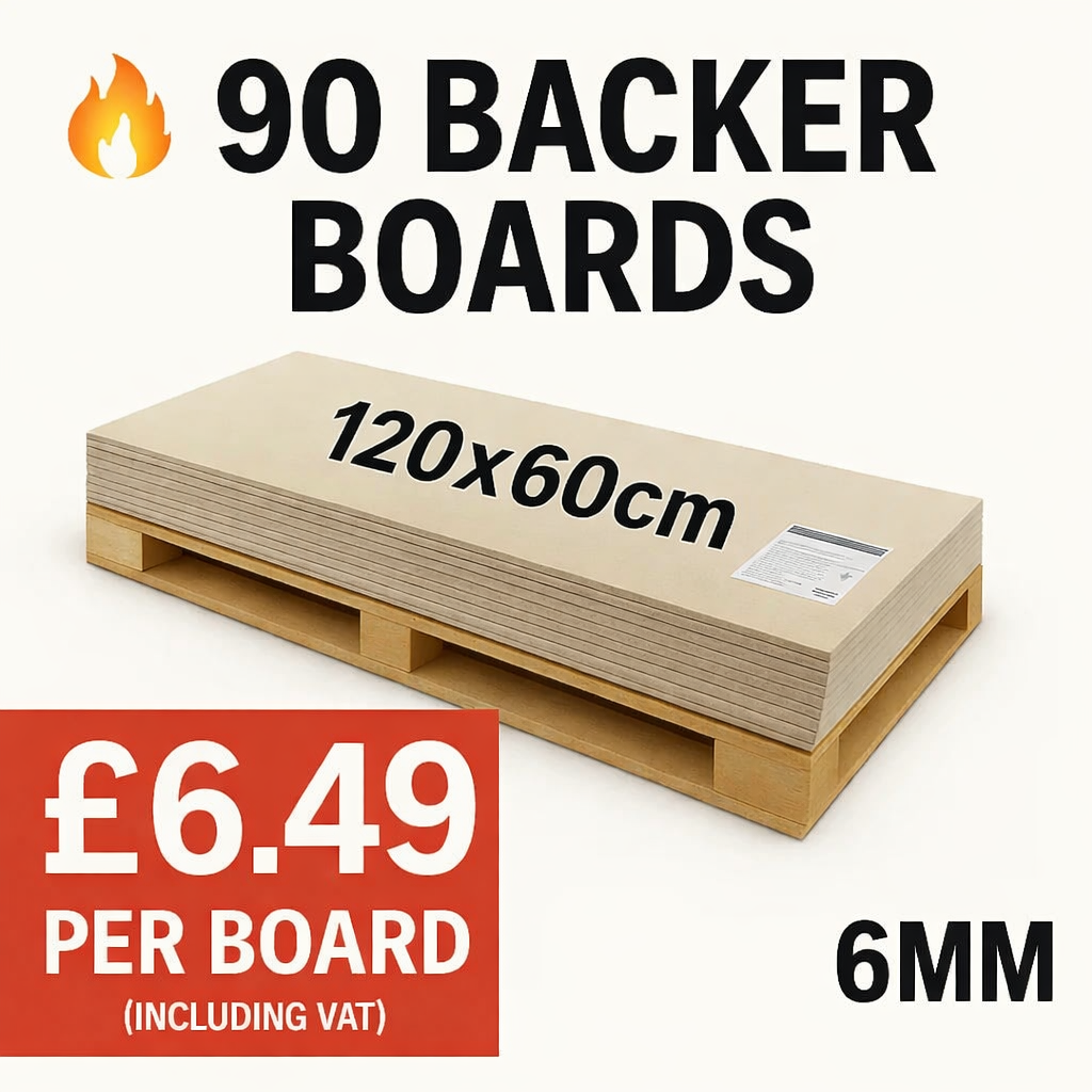 Pro-Backer Fibre Cement Backer Board 60x120cm, 6mm, 90 boards pallet d ...